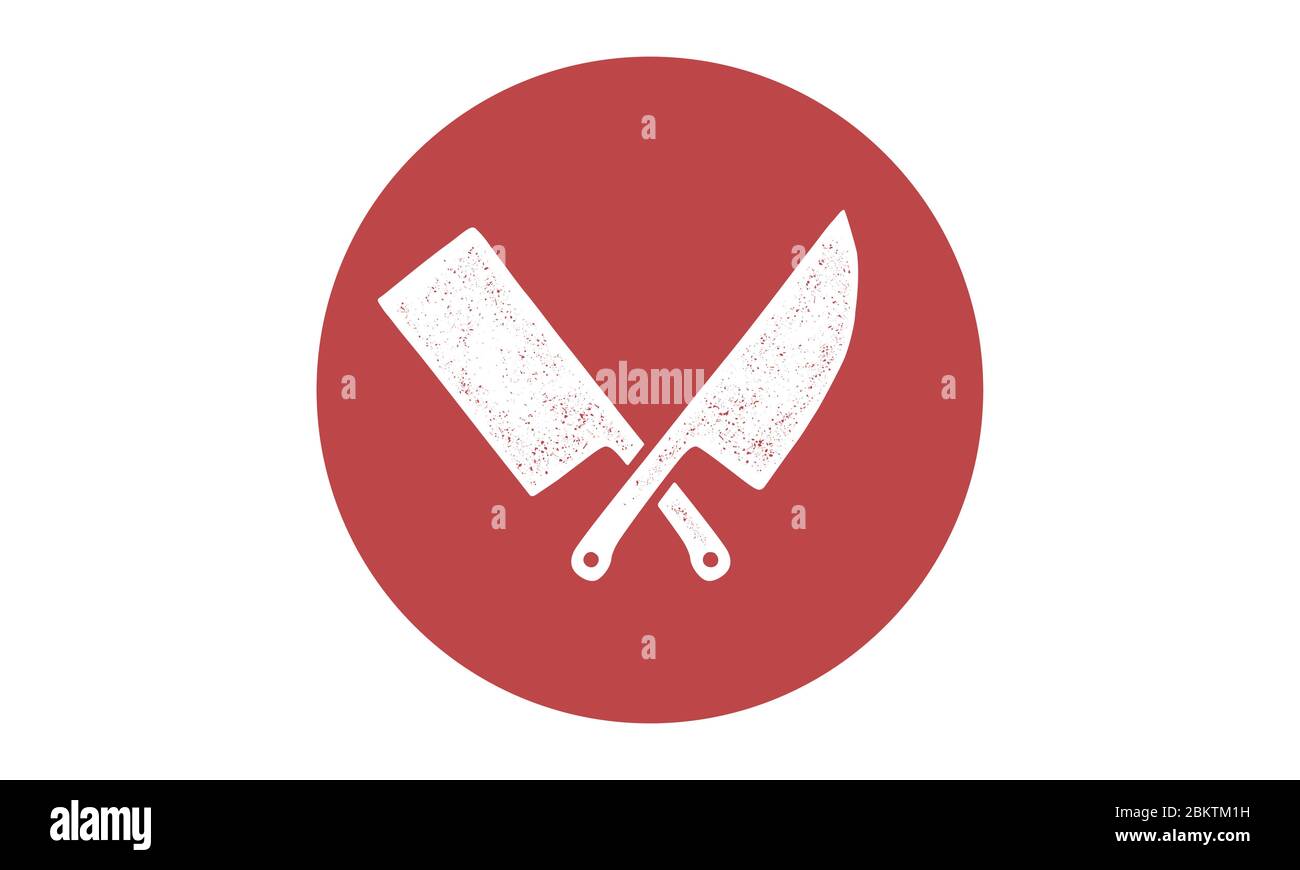 Meat knives butcher shop Stock Vector Images - Alamy