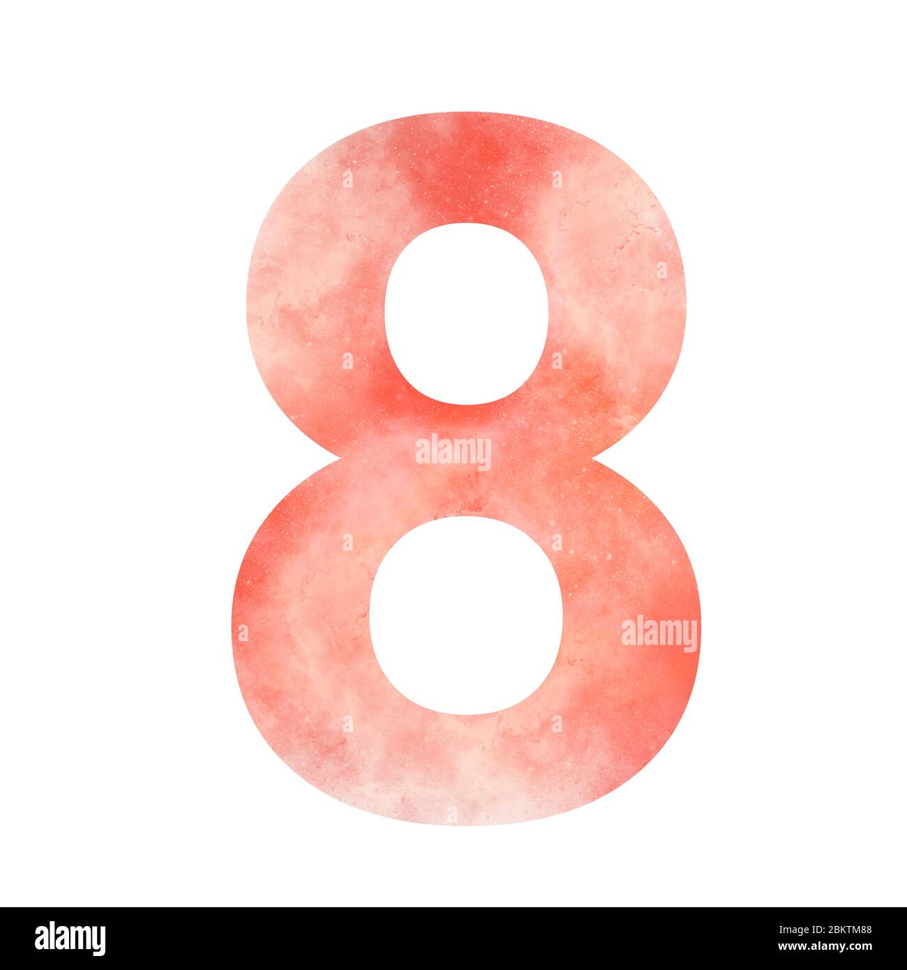Orange space alphabet numbers. Number 8 eight. Digital art. Isolated on ...