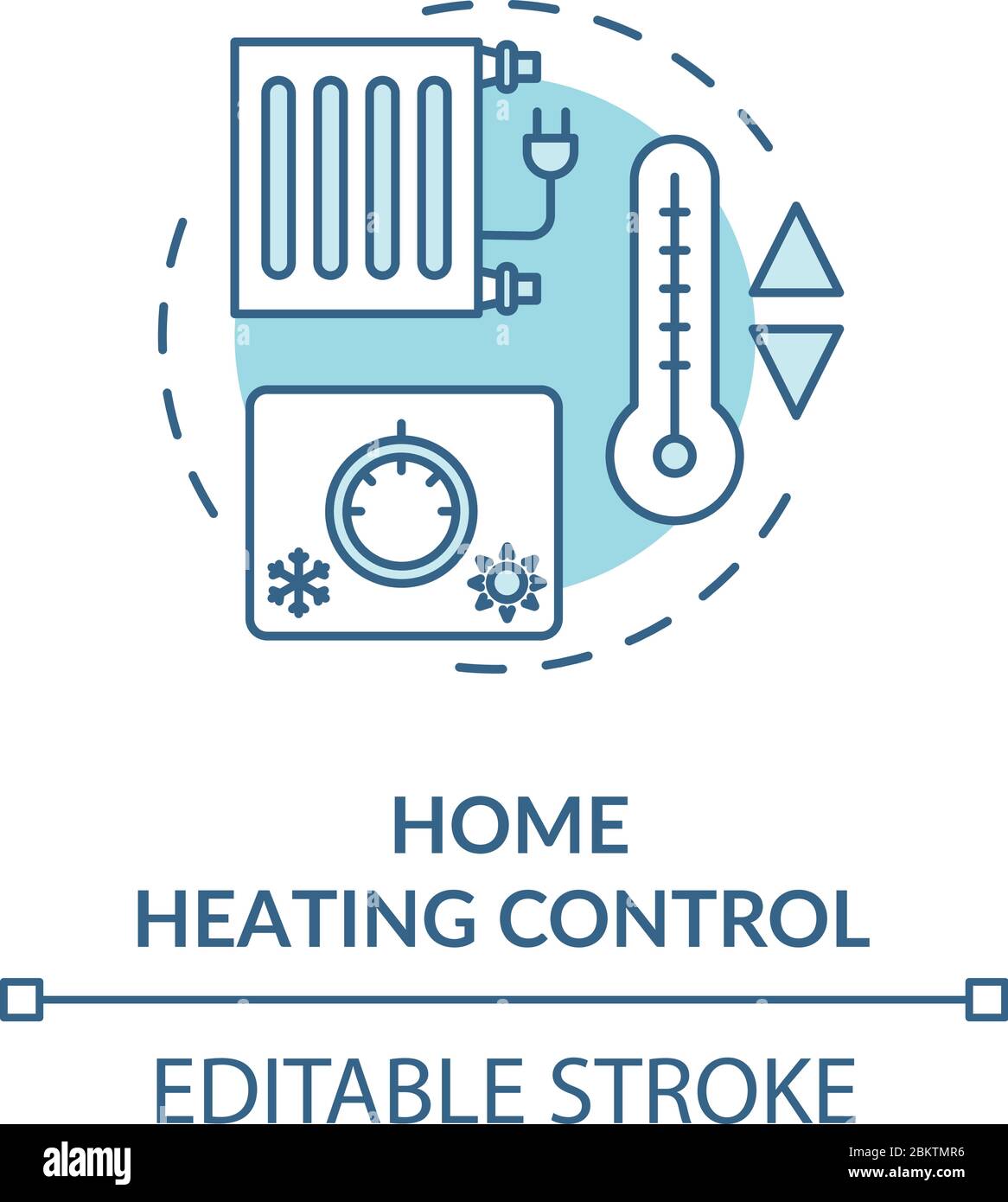 Home heating control turquoise concept icon Stock Vector Image & Art ...