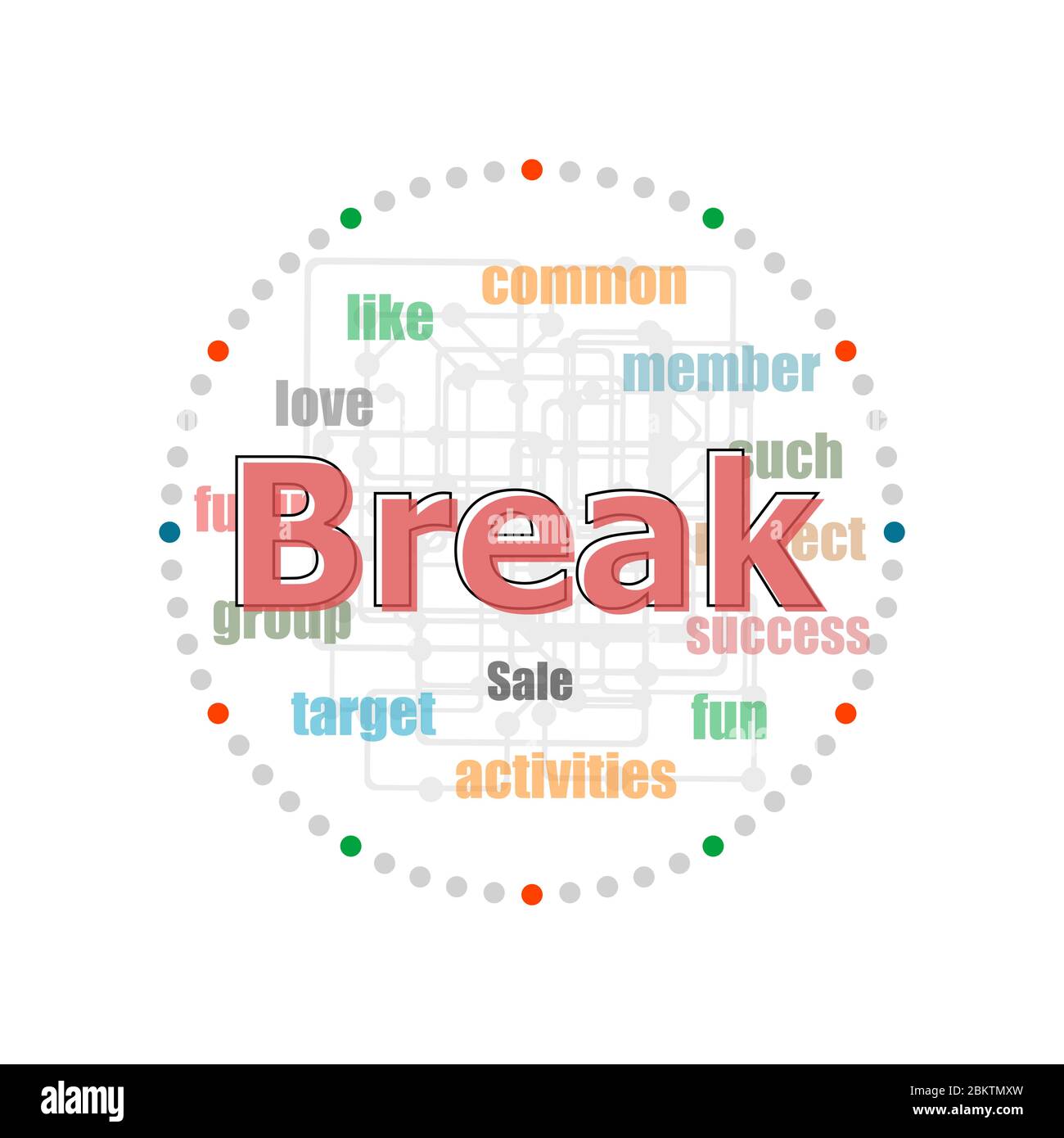 word break on digital screen, business concept . Word collage with ...