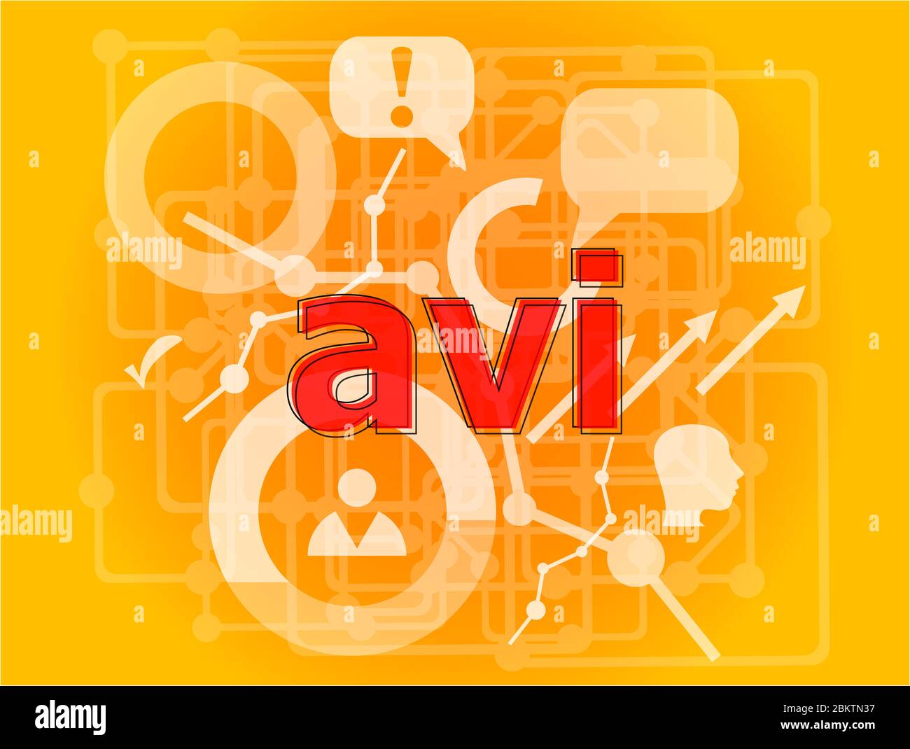 digital concept. avi word on digital screen . Big set of infographics ...