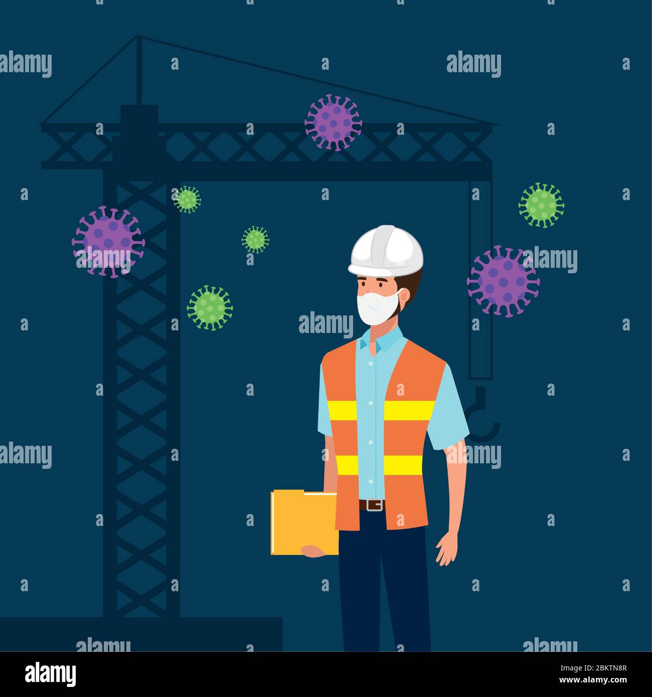 Builder face mask Stock Vector Images - Alamy