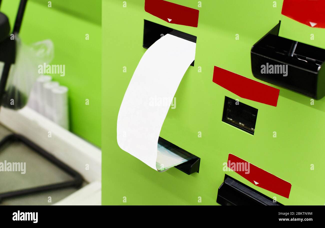 Self-payment machine. Self service cash payment terminal in modern ...