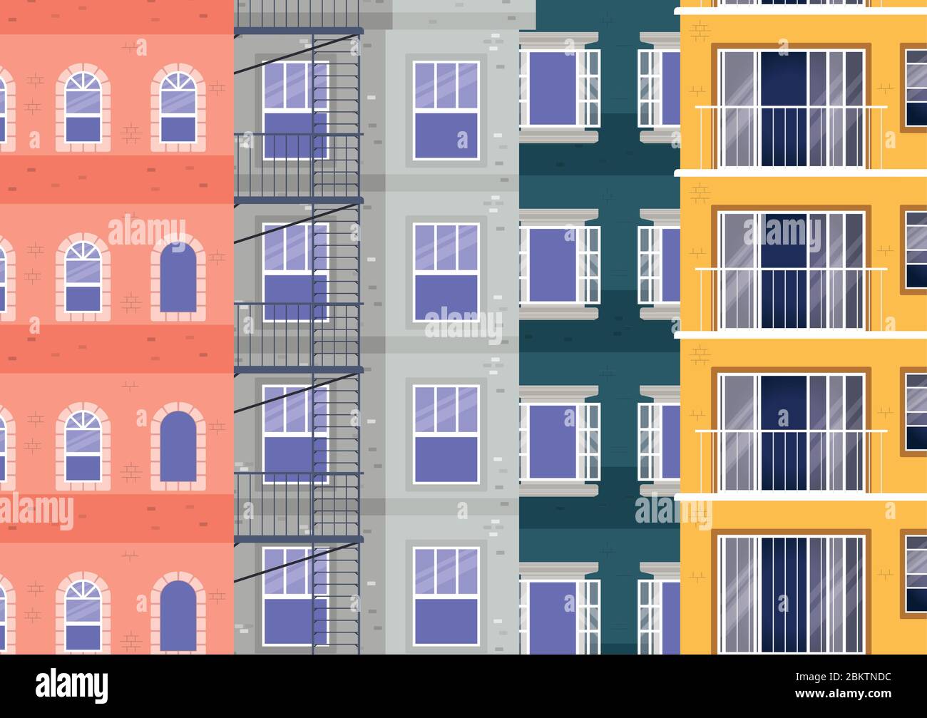 Windows outside colored buildings vector design Stock Vector Image ...