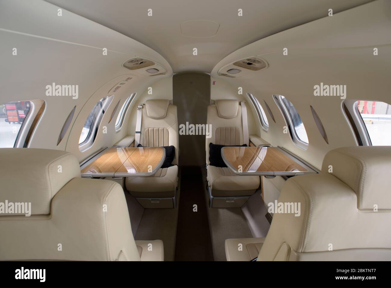 Luxury interior of a private plane Stock Photo - Alamy
