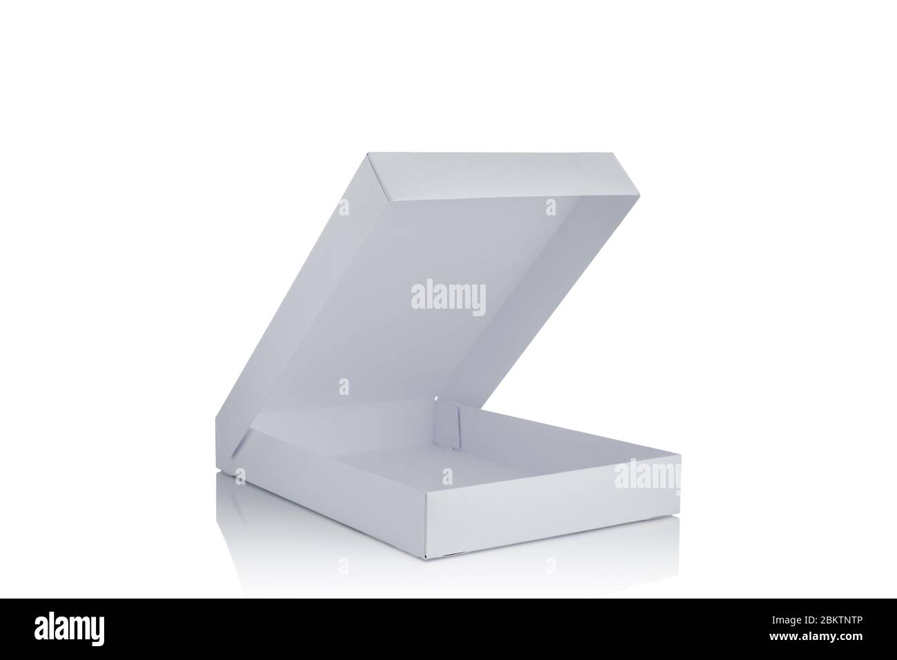 open white blank mock-up pasteboard box isolated on white background ...