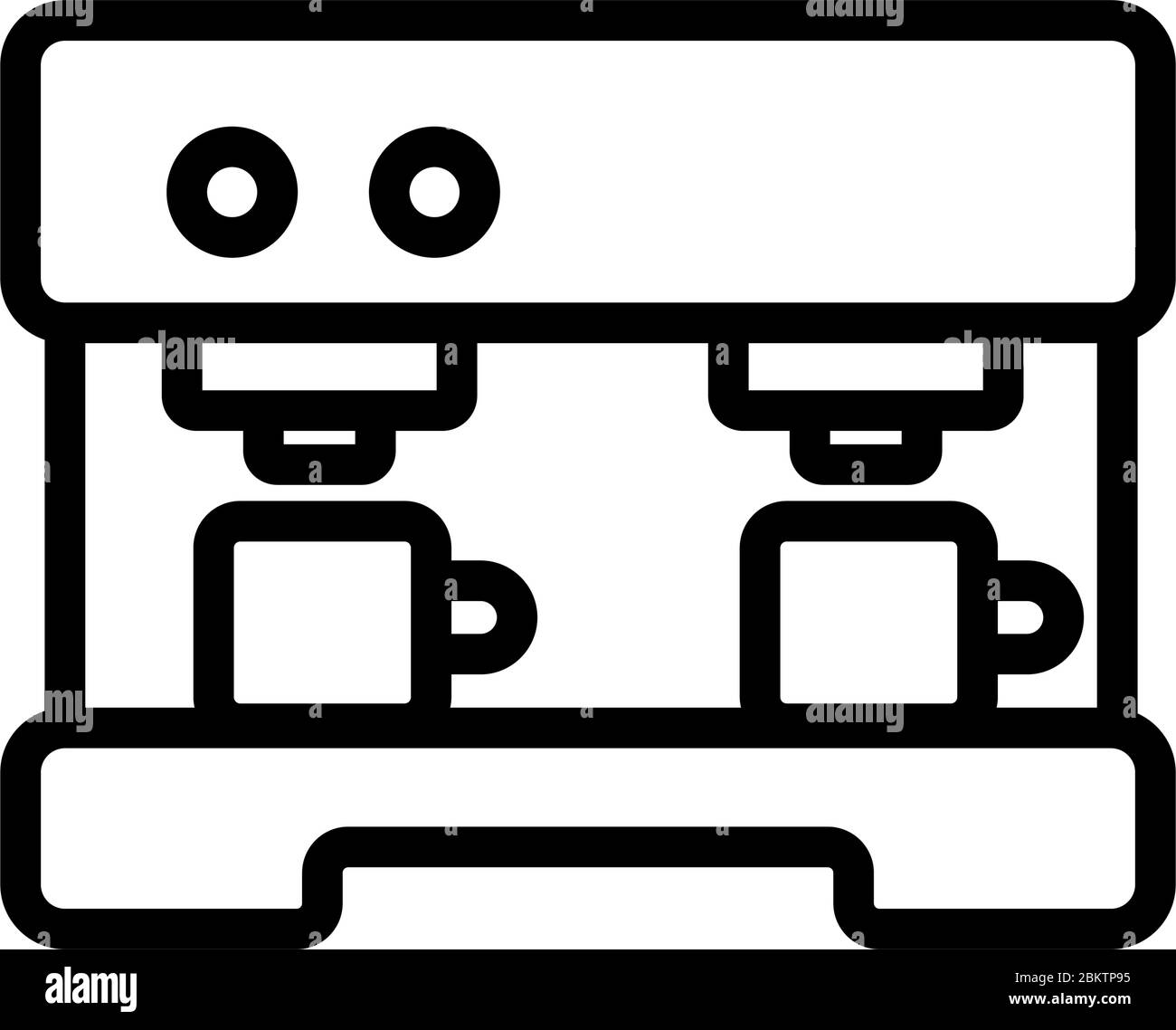 double cup coffee maker icon vector outline illustration Stock Vector ...