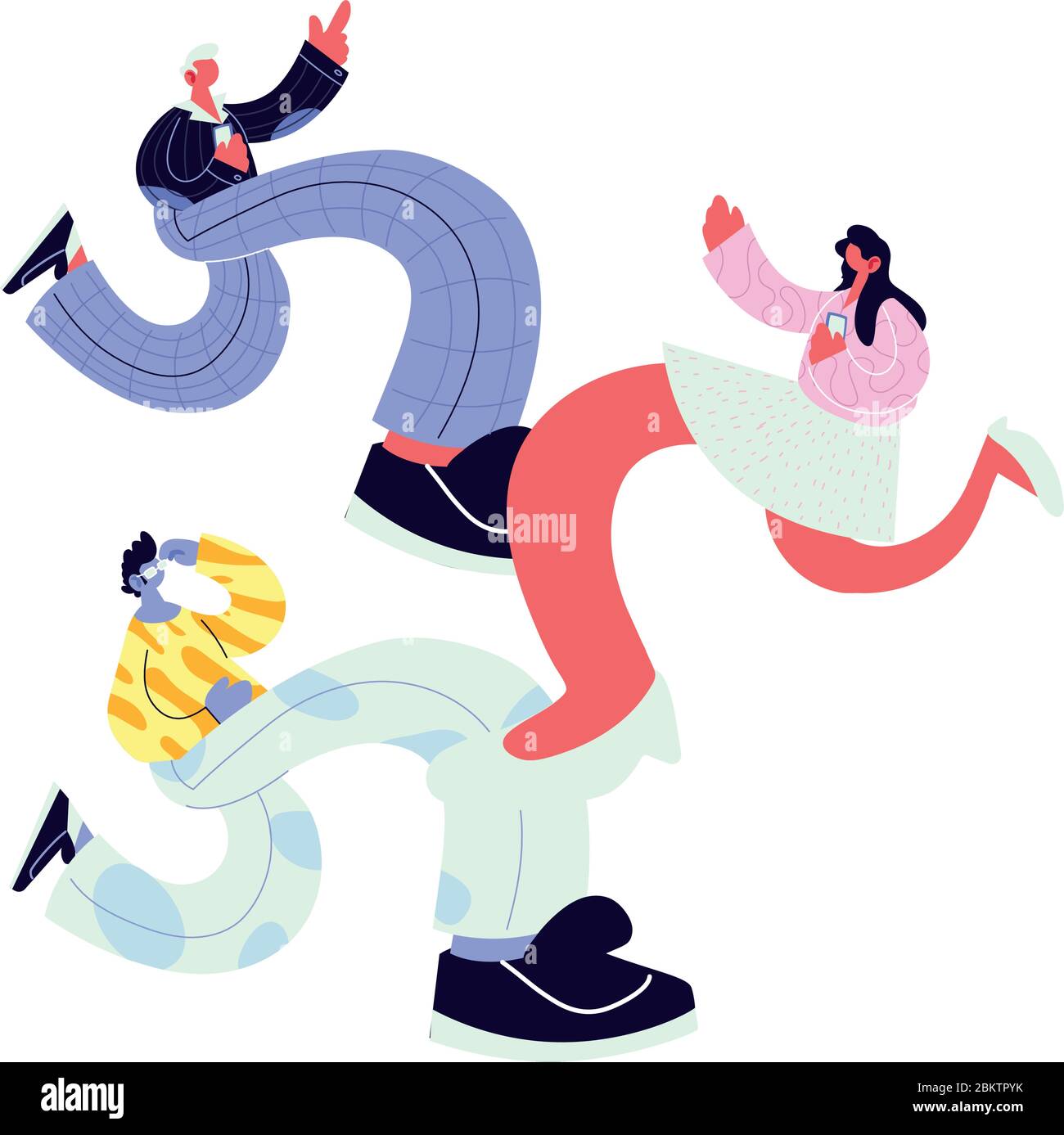 people walking and dancing with style vector illustration design Stock ...