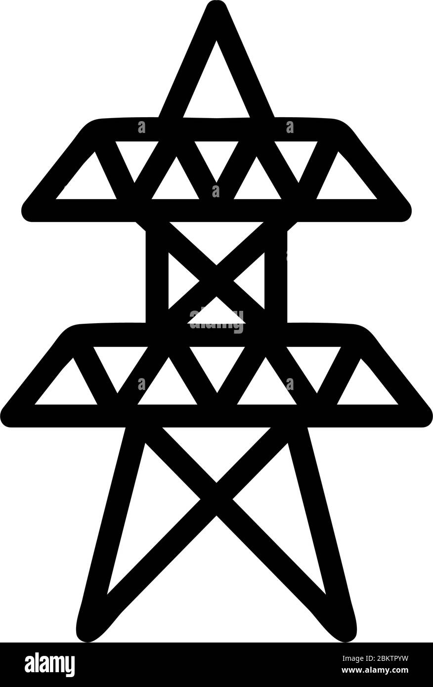 intermediate double tower icon vector outline illustration Stock Vector ...
