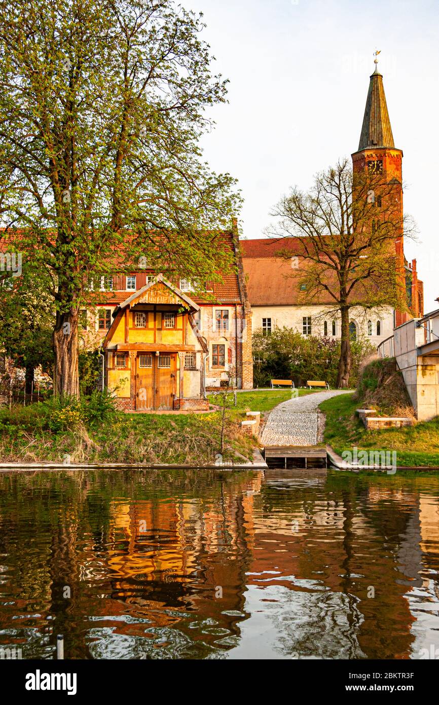 Old boathouse and Cathedral Peter and Paul in Brandenburg an der Havel ...