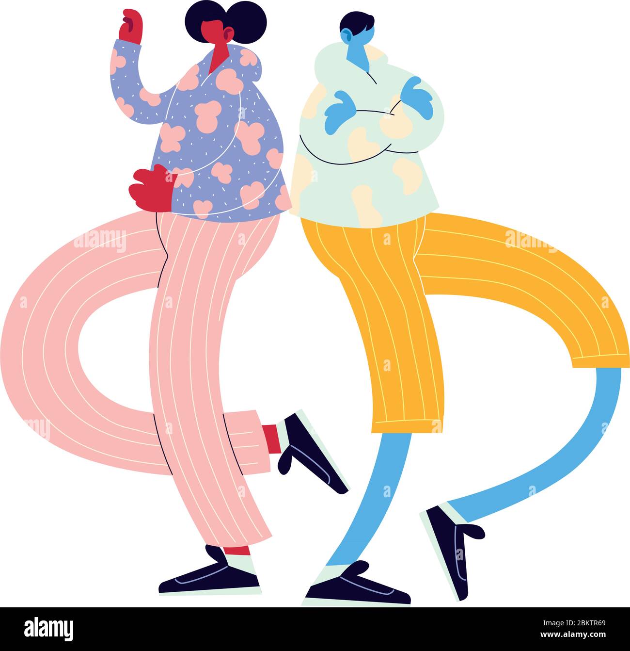men walking and dancing with style vector illustration design Stock ...