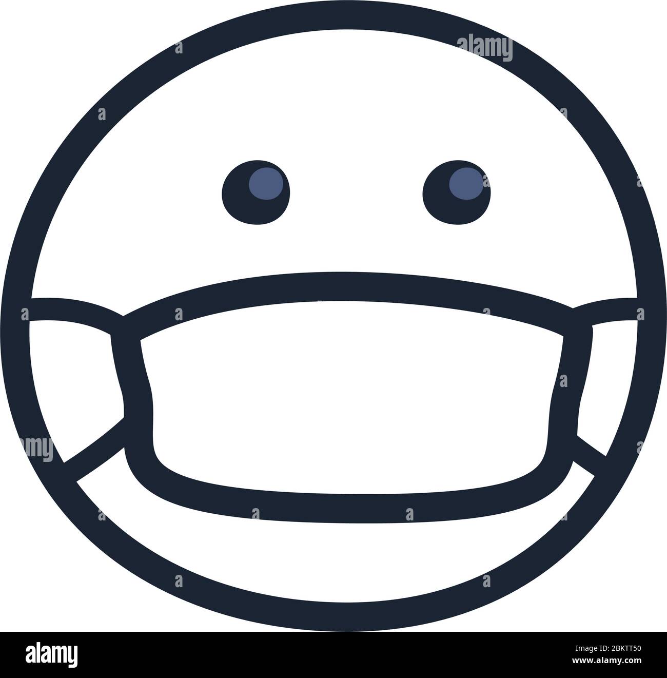 Emoji with mask line style icon design, Cartoon expression emoticon and ...