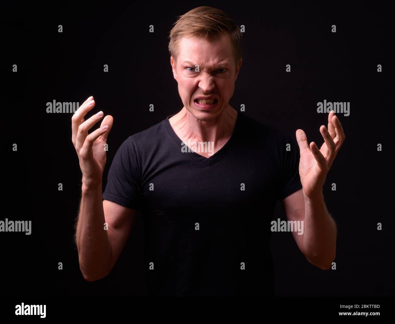 Portrait shot handsome caucasian angry hi-res stock photography and ...