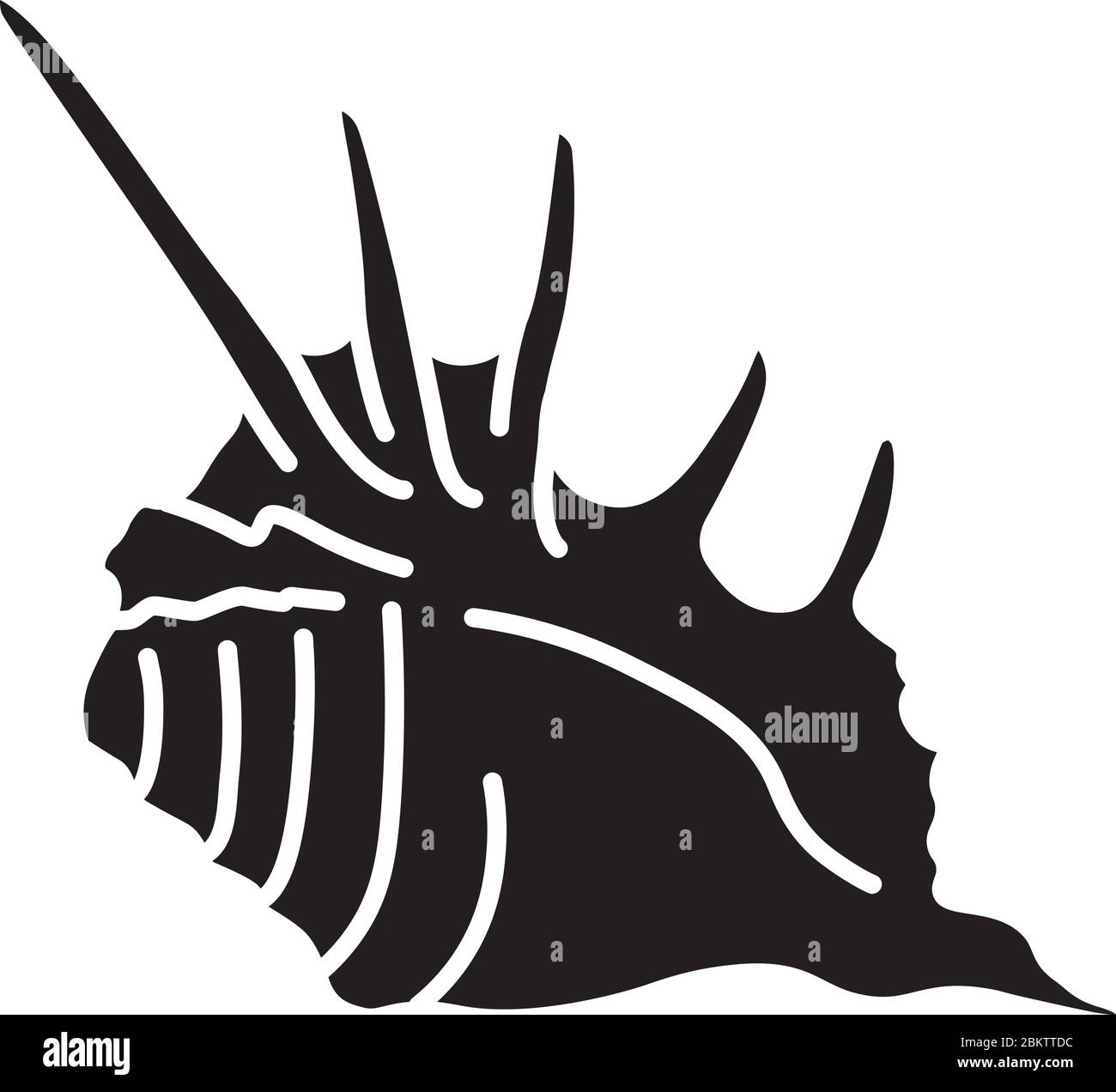 Spiked seashell black glyph icon Stock Vector Image & Art - Alamy