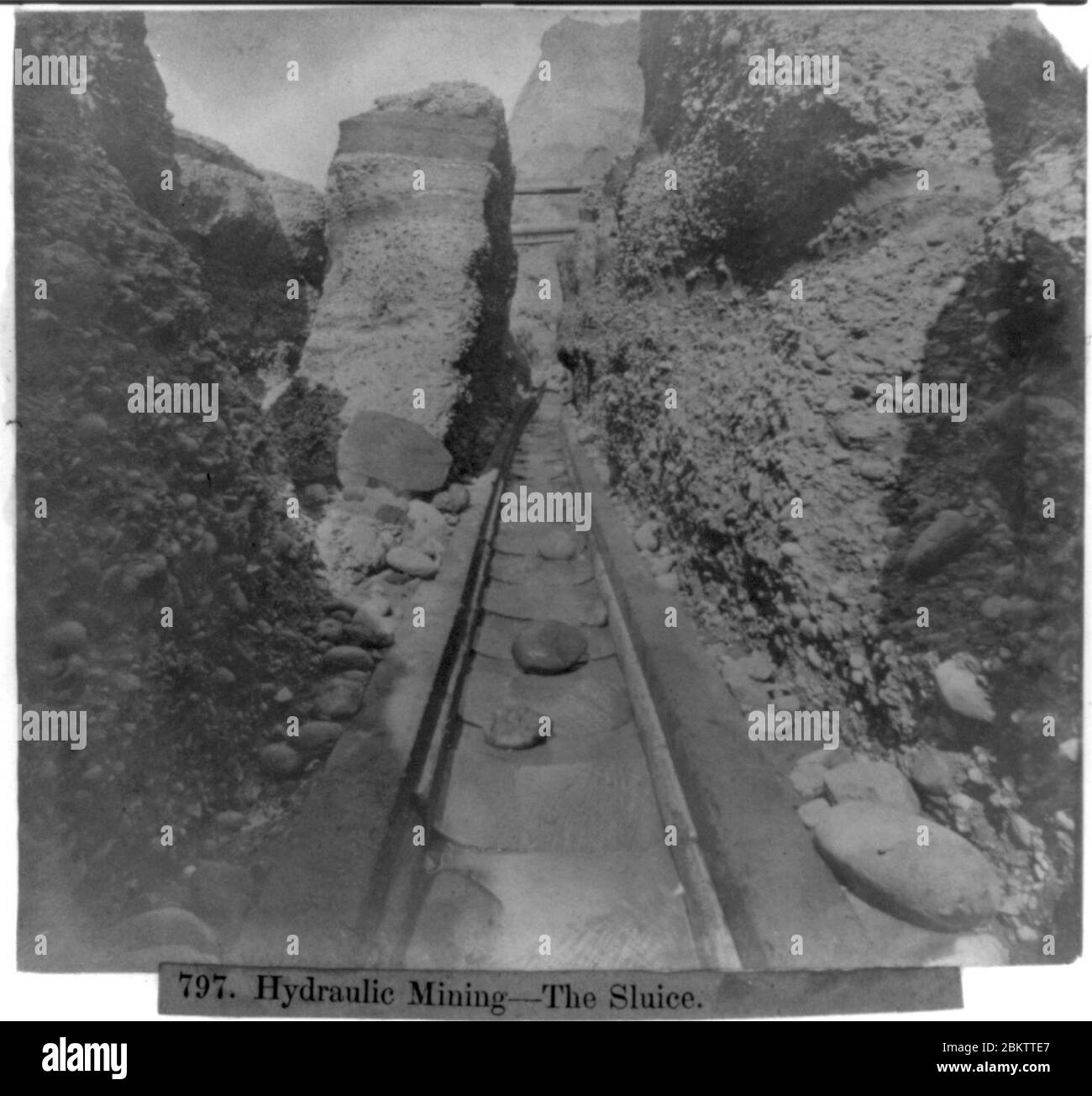 Hydraulic Mining-The Sluice Stock Photo - Alamy