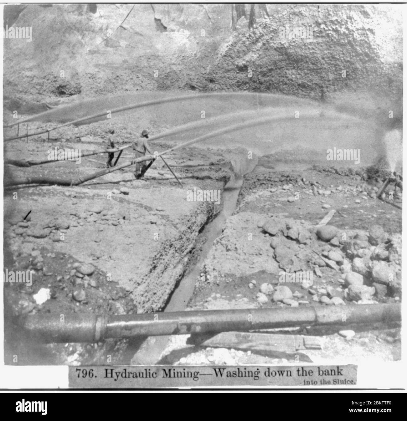 Hydraulic mining washing down Black and White Stock Photos & Images - Alamy