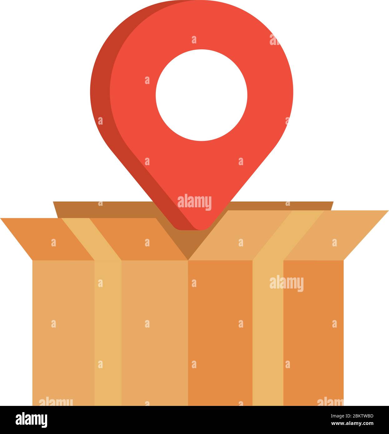 box carton delivery service with pin location Stock Vector Image & Art ...
