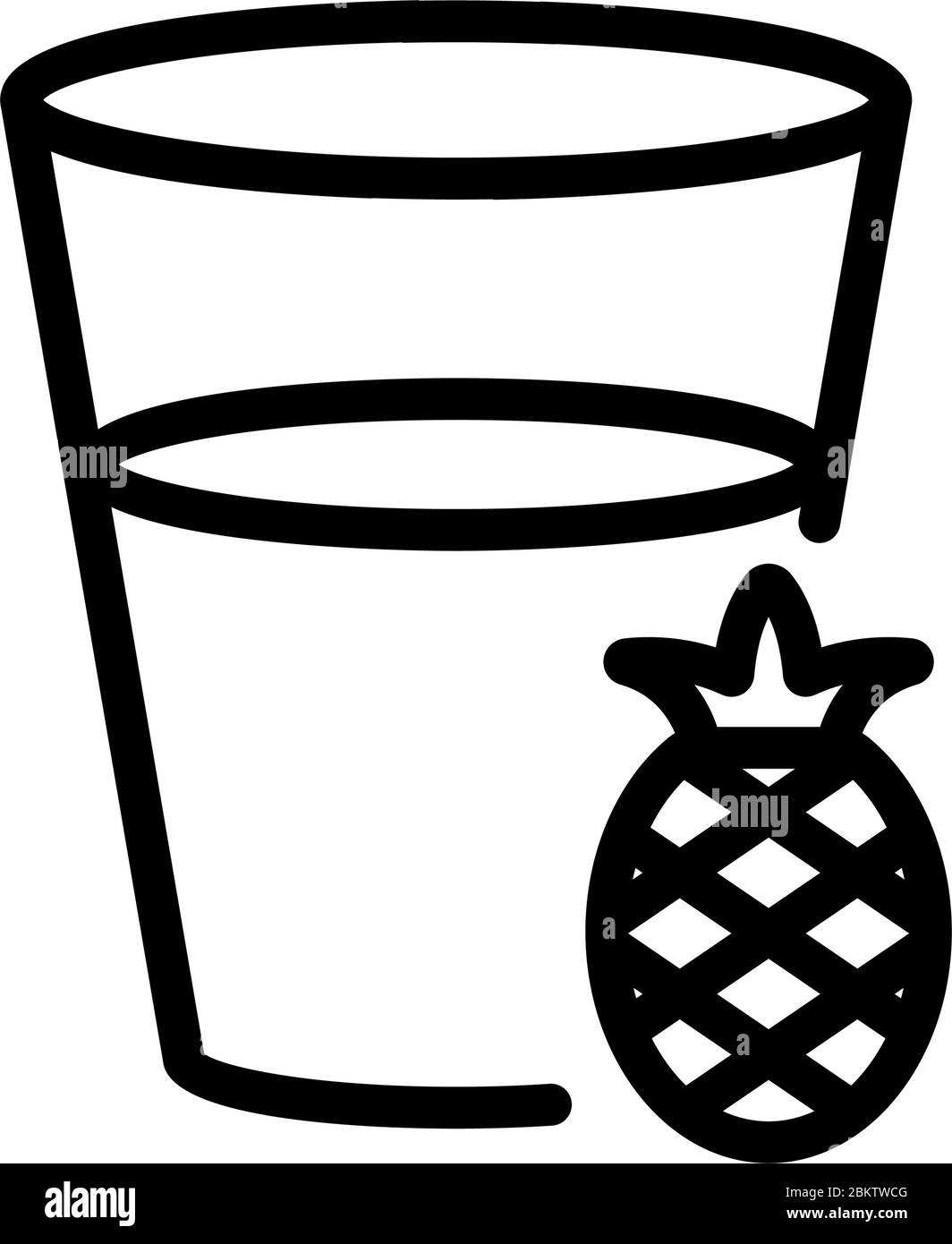 glass of orange juice icon vector outline illustration Stock Vector ...