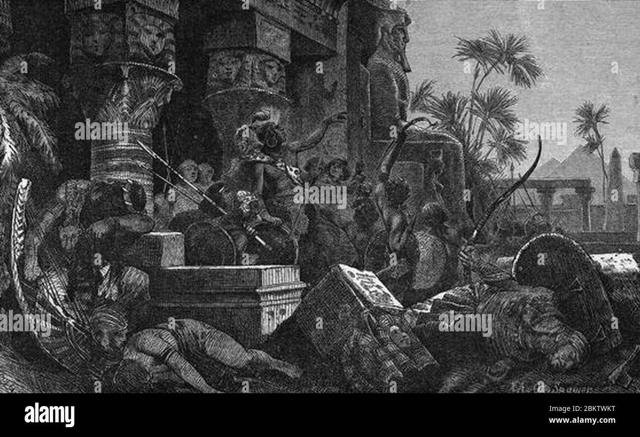 Hyksos invasion as imagined in the 19th century by Hermann Vogel Stock ...
