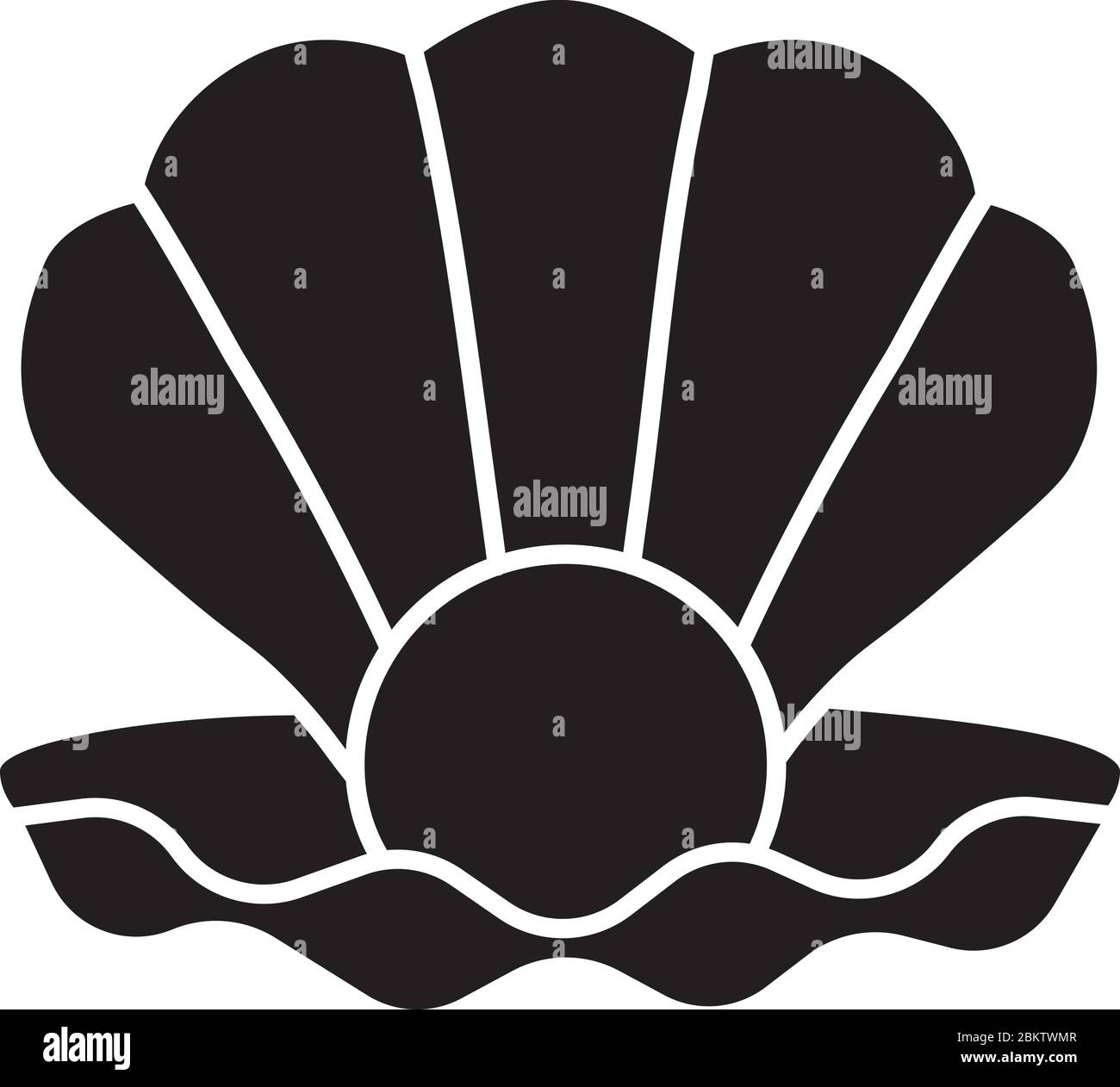 Open clam with pearl black glyph icon Stock Vector Image & Art - Alamy