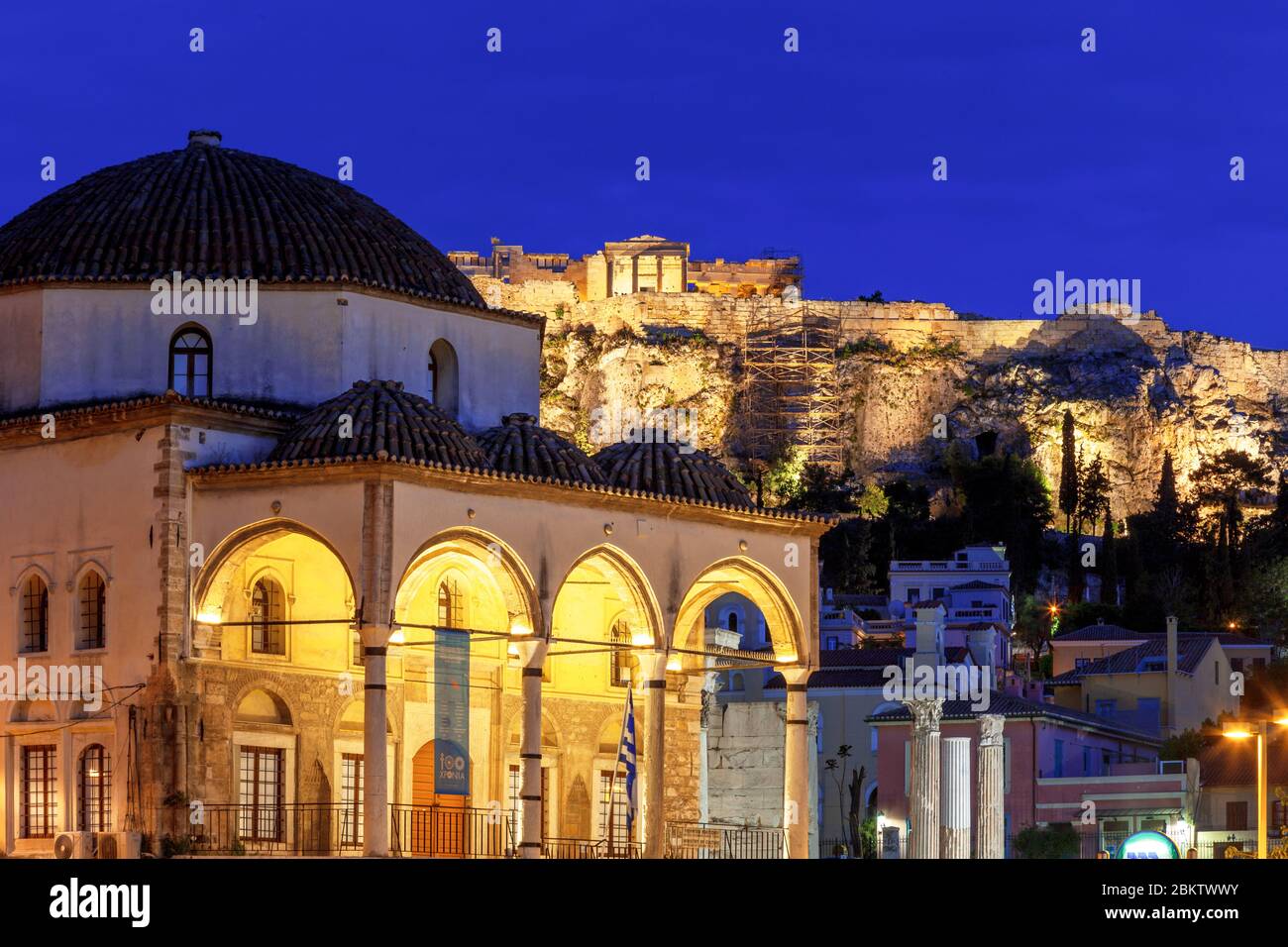 Monastiraki Square during afternoon. At the left is the Tzistarakis ...