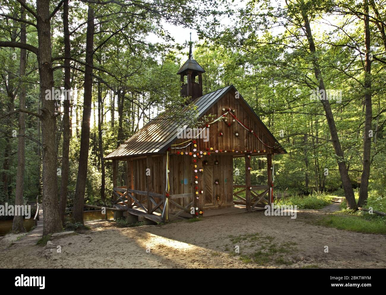 Chapel on water in Gorecko Koscielne. Poland Stock Photo - Alamy