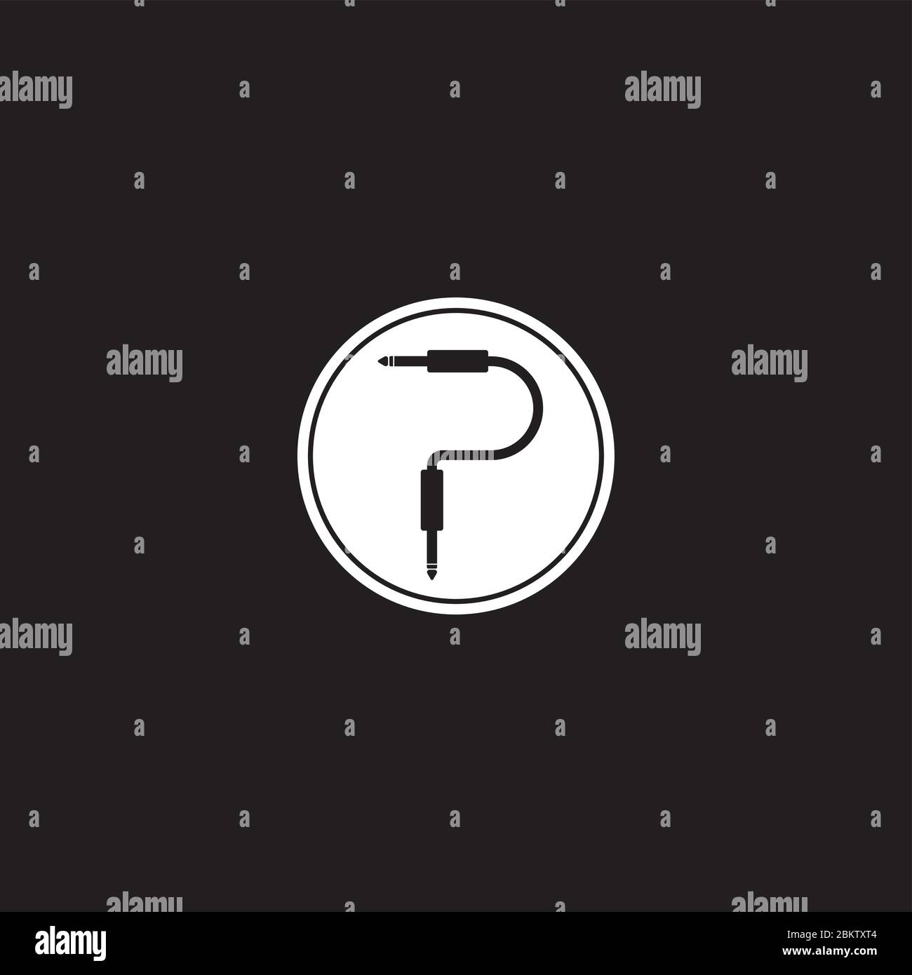 Cable jack logo concept forming Letter P Alphabet with ellipse shape ...