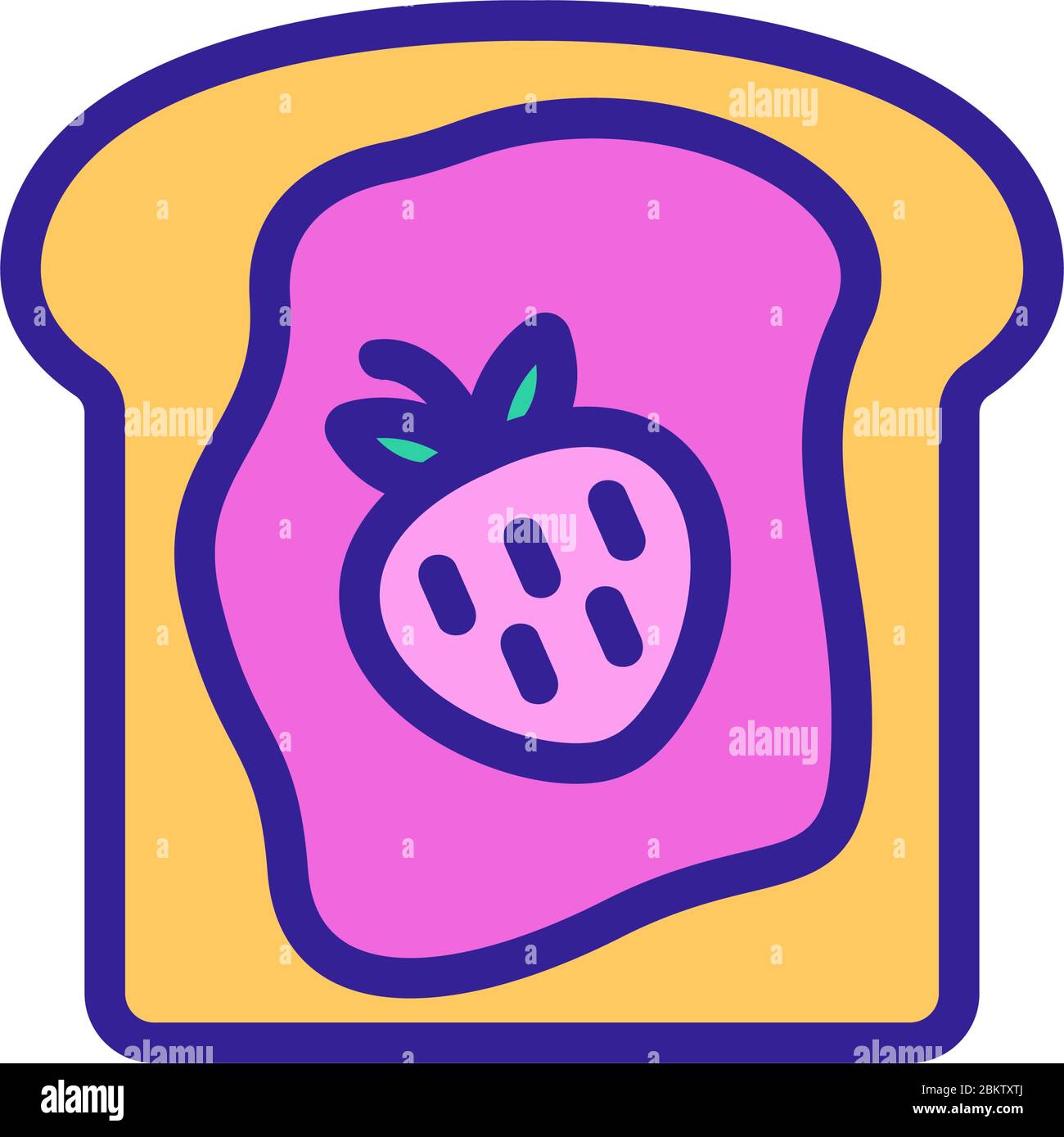 toast with strawberry jam icon vector outline illustration Stock Vector ...
