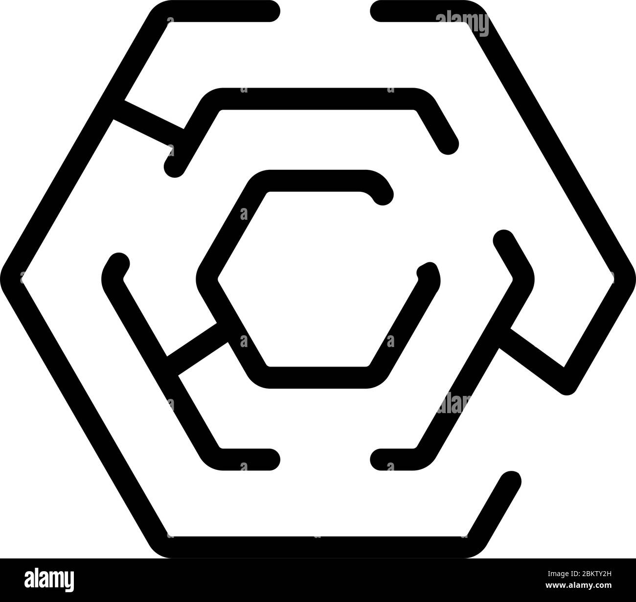 hexagonal maze icon vector outline illustration Stock Vector Image ...
