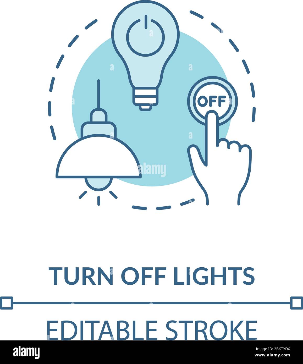 Turn off light turquoise concept icon Stock Vector Image & Art - Alamy