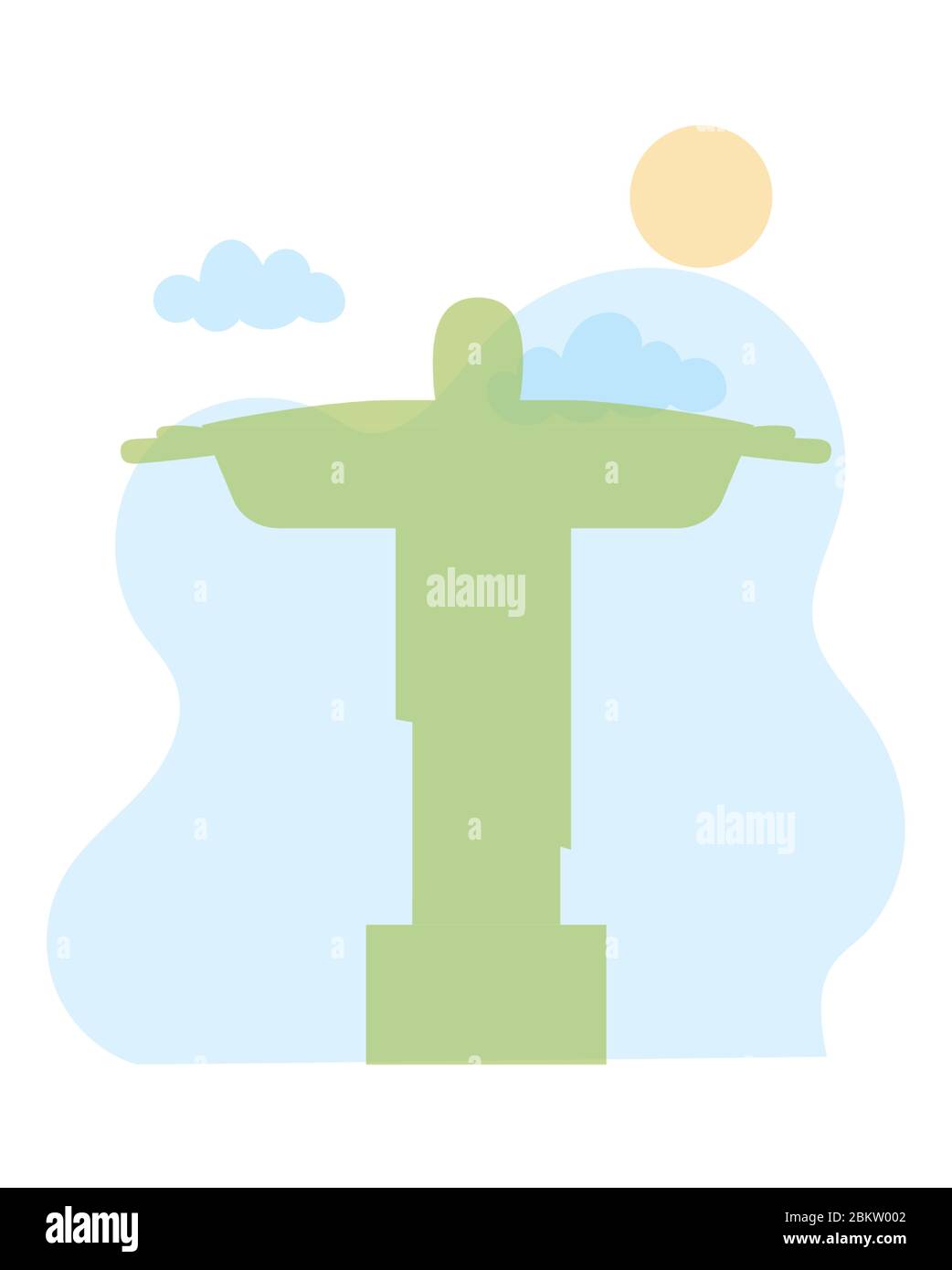 Christ The Redeemer Corcovado Landmark Skyline Vector Illustration Stock Vector Image And Art Alamy