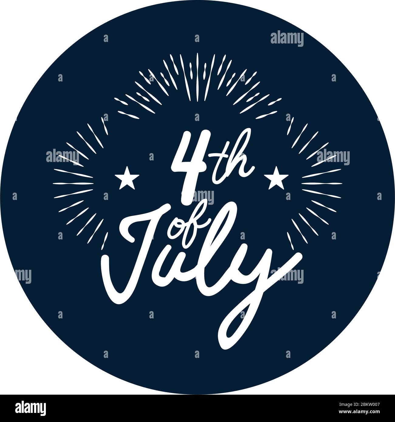4th of july design with burst around over white background, block ...