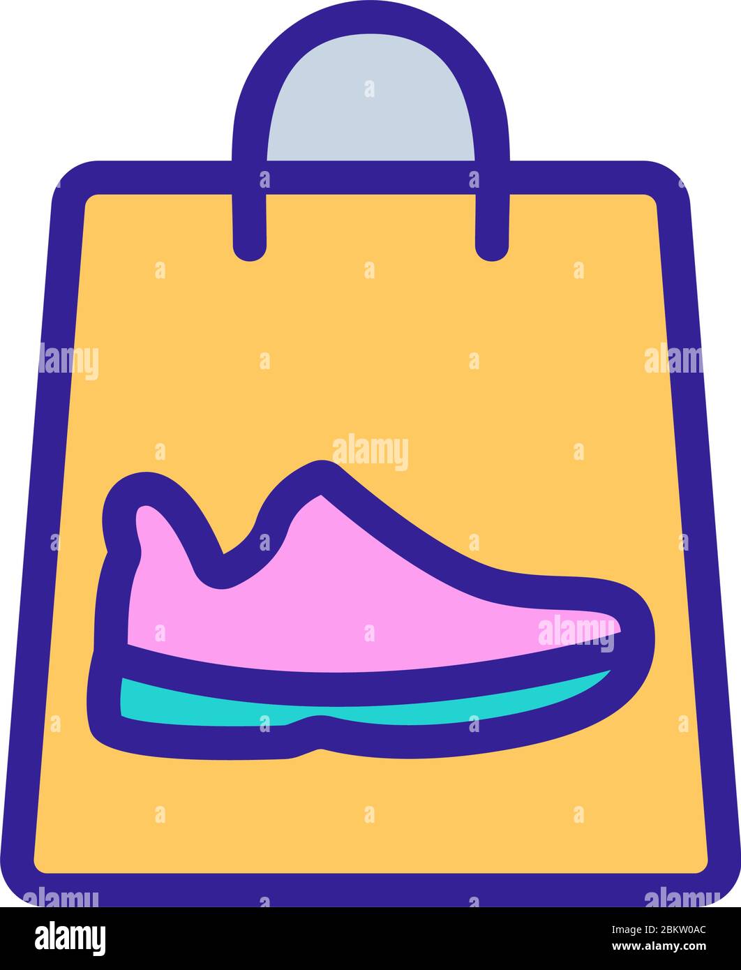 paper bag shoe purchase icon vector outline illustration Stock Vector ...