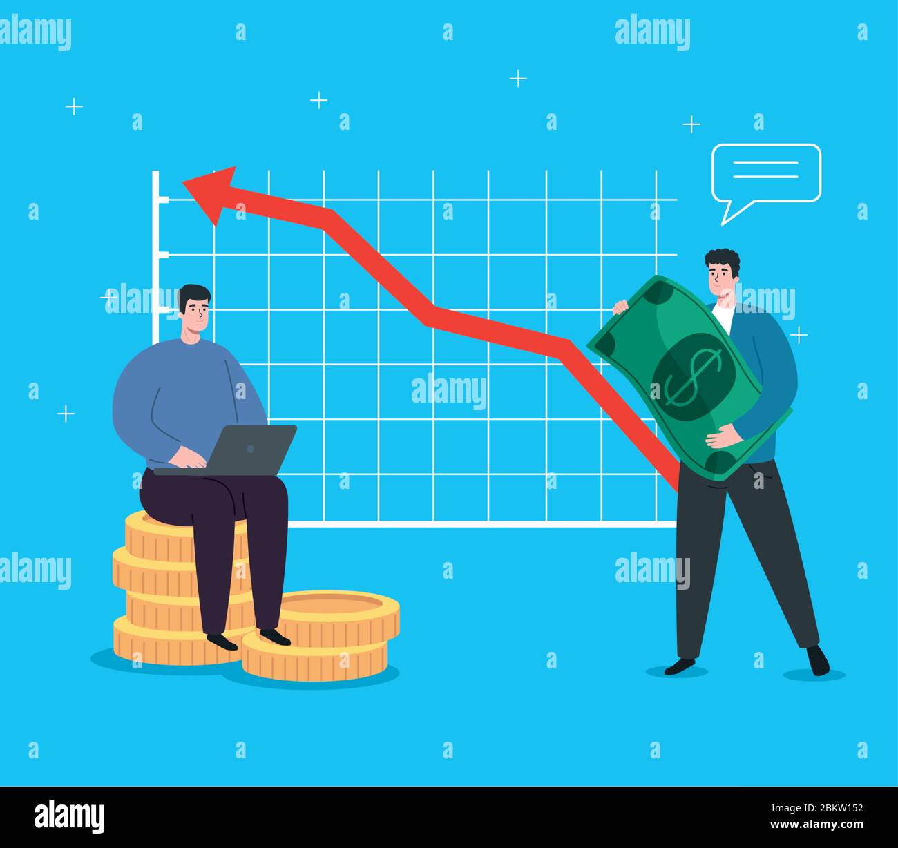 men with infographic of financial recovery Stock Vector Image & Art - Alamy