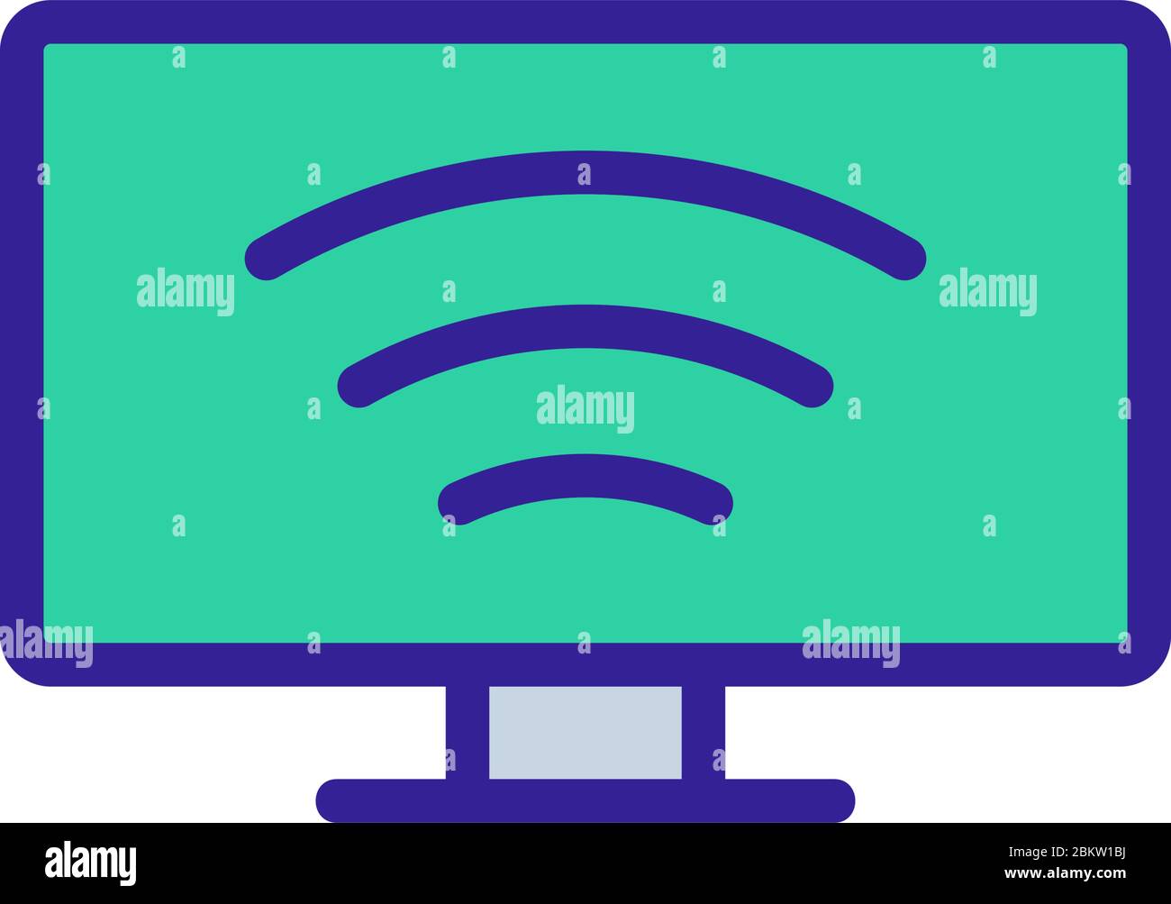 distribution of wifi on TV icon vector outline illustration Stock ...