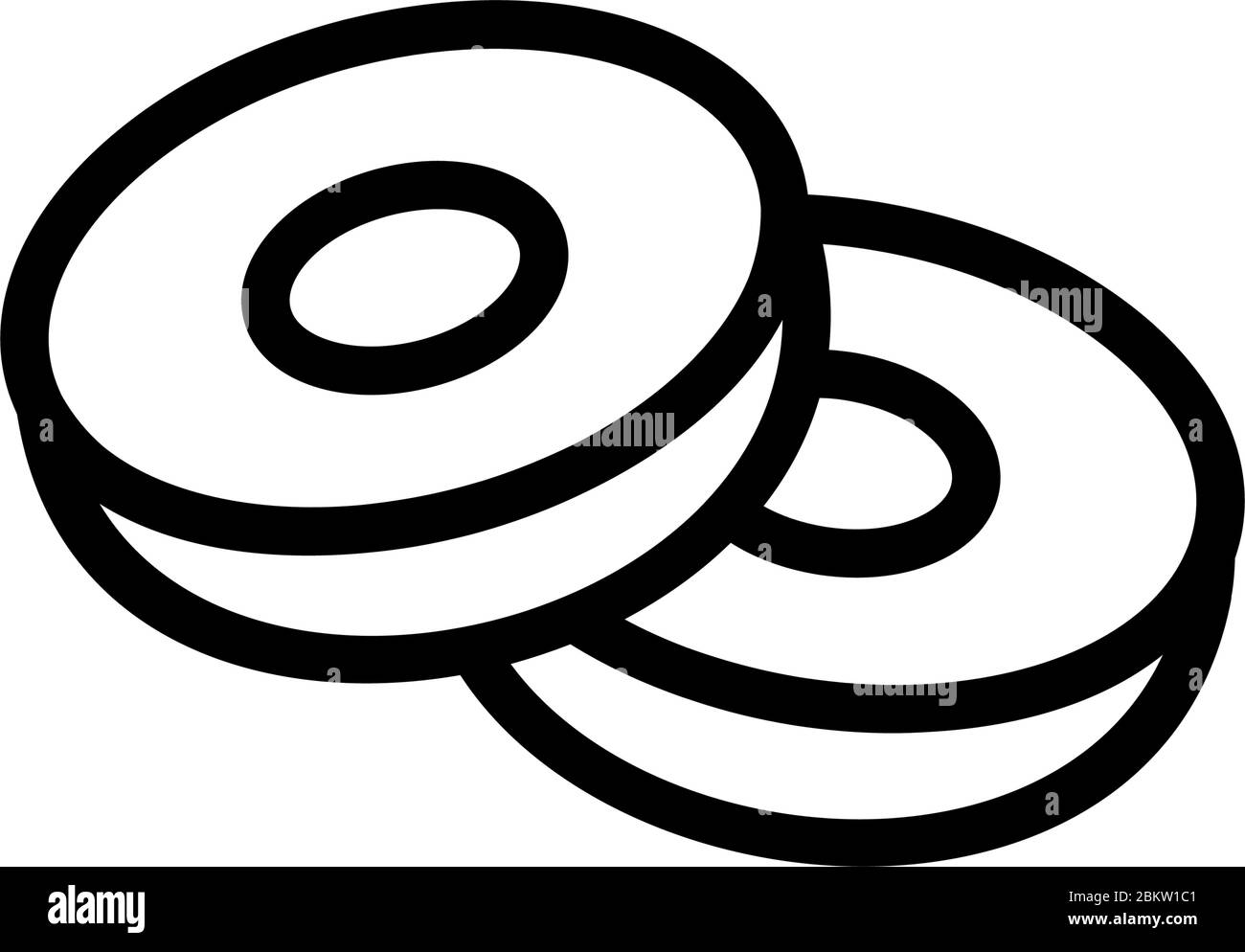 two glazed donuts icon vector outline illustration Stock Vector Image ...
