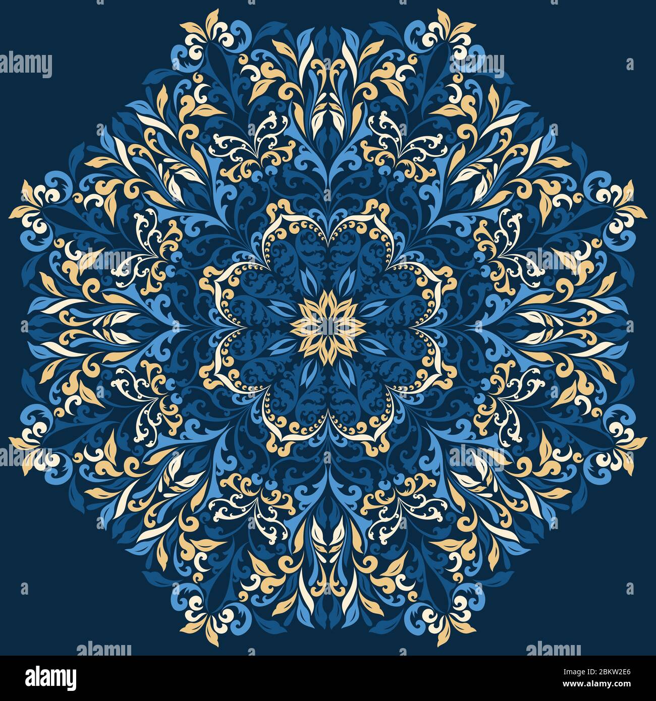 Retro blue boho floral pattern background Stock Vector Image & Art - Alamy