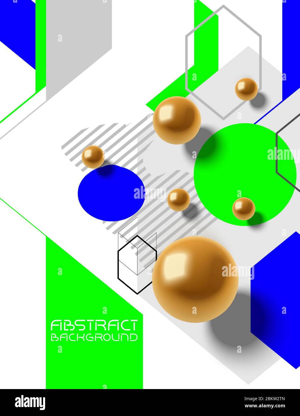 Abstract chaotic vector background with geometry primitives, golden ...