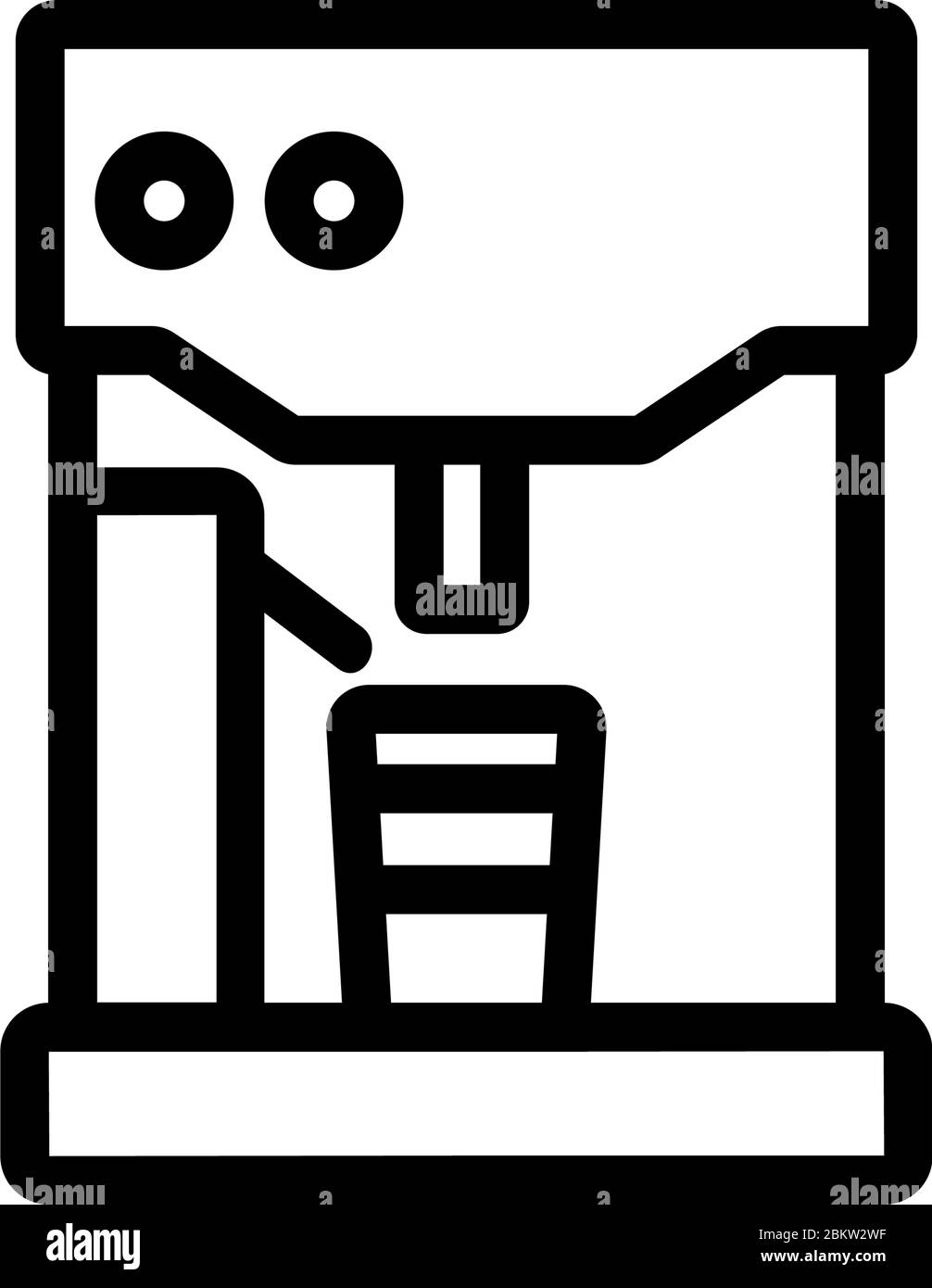 coffee machine with paper cup icon vector outline illustration Stock ...