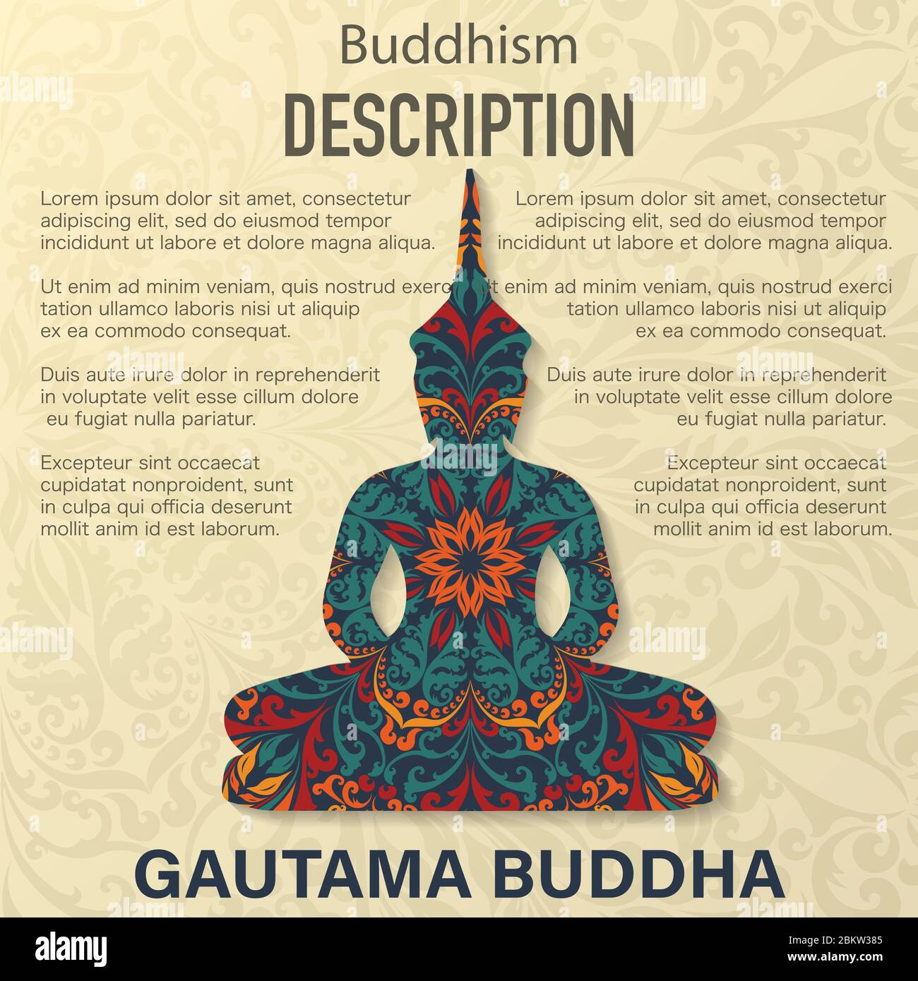 Buddha floral pattern background Stock Vector Image & Art - Alamy