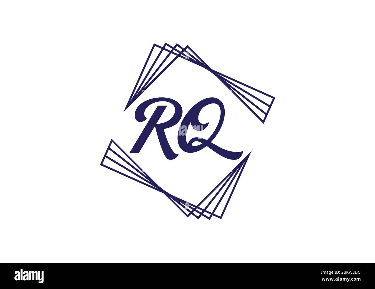 Initial Monogram Letter R Q Logo Design Vector Template. Graphic ...