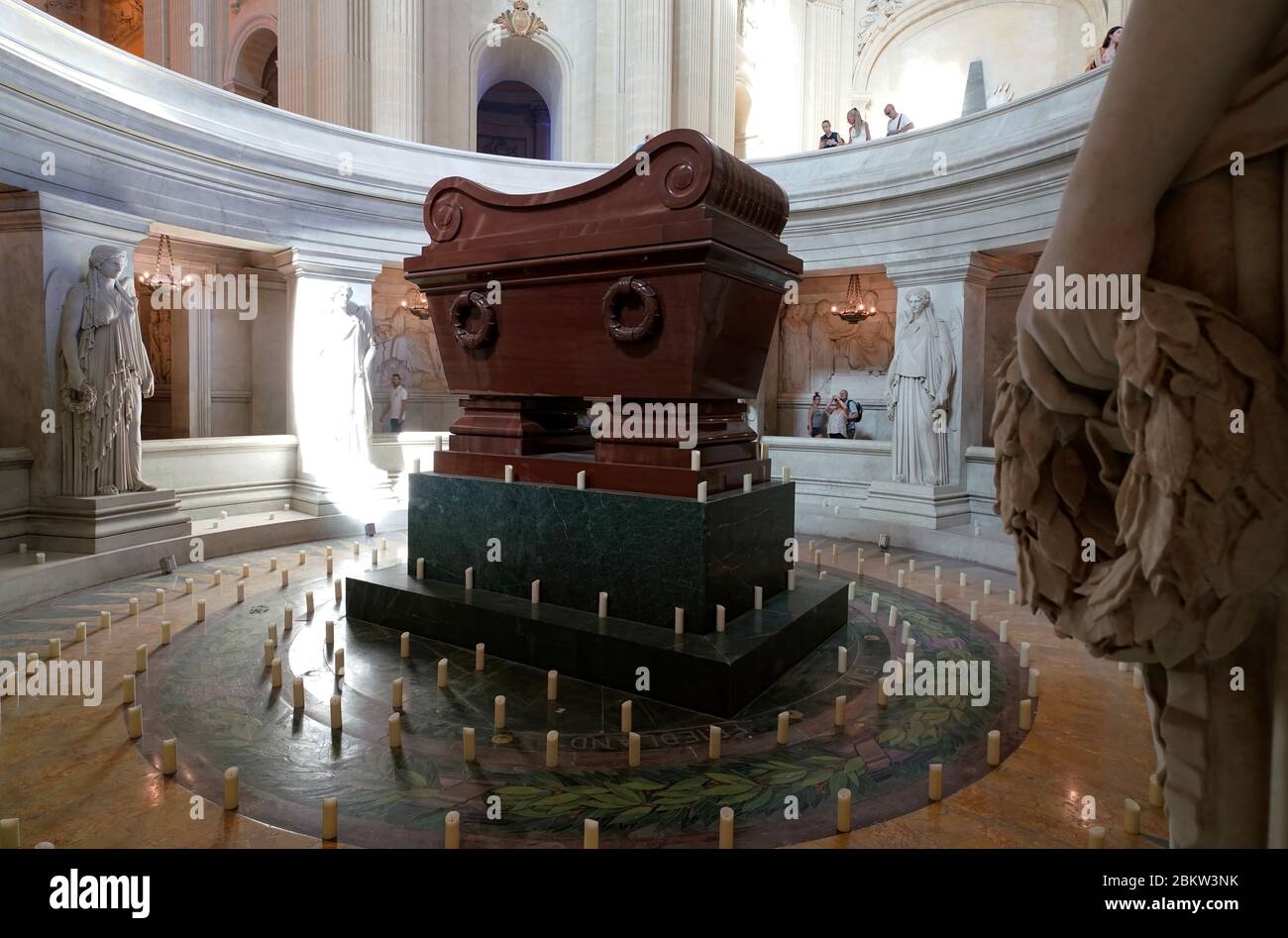 Napoleon's sarcophagus surrounded by Victory angels in crypt of ...