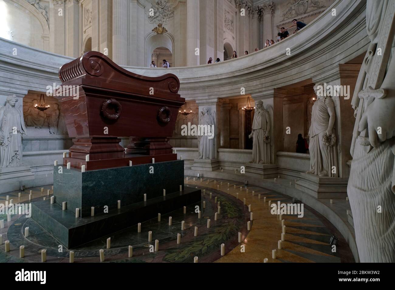 Napoleon's sarcophagus surrounded by Victory angels in crypt of ...