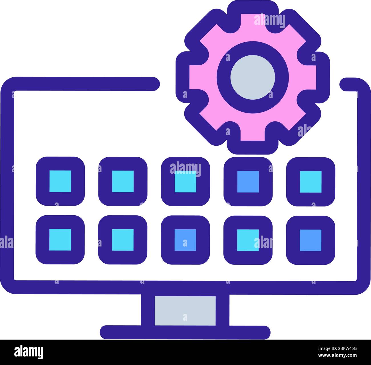 tv setup panel icon vector outline illustration Stock Vector Image ...