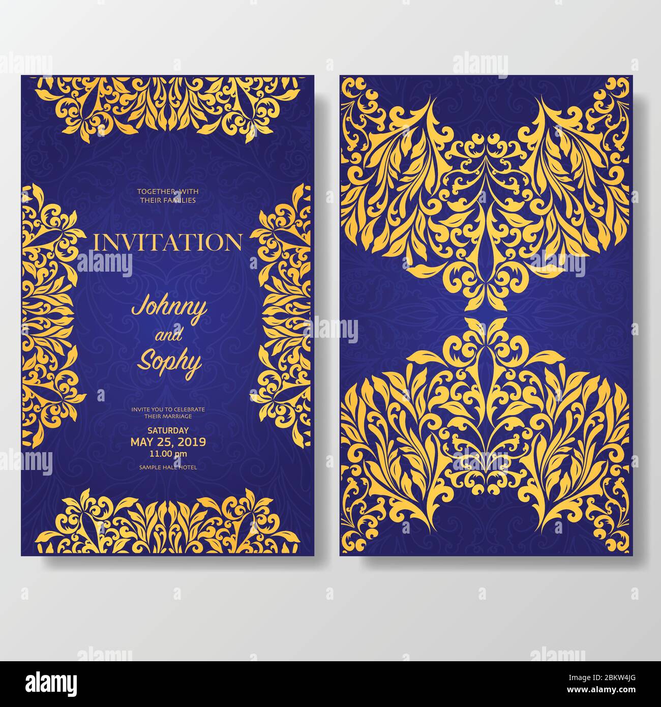 Ornamental violet invitation card template hi-res stock photography and ...