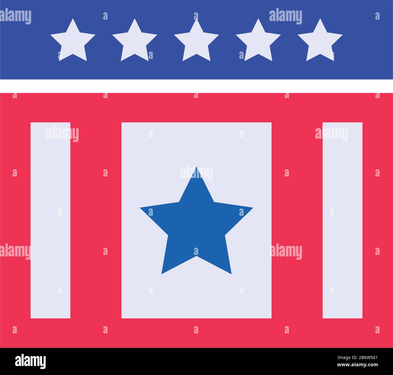 Usa rectangle with stars flat style icon design, United states ...