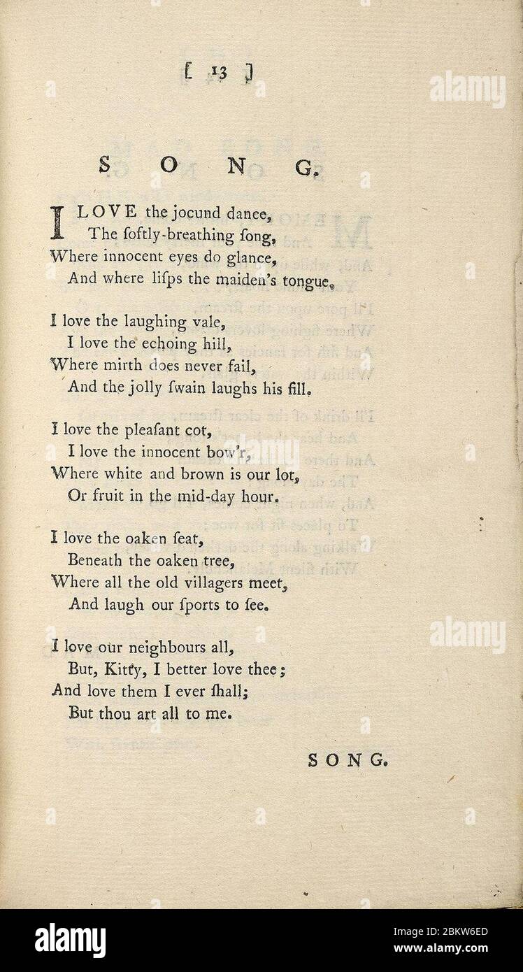 I love the jocund dance Stock Photo - Alamy