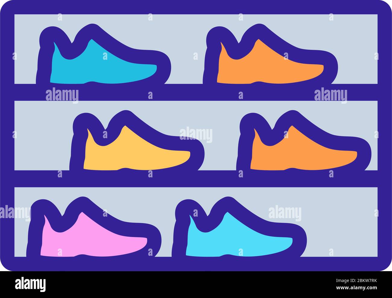 shoe shelves icon vector outline illustration Stock Vector Image & Art ...
