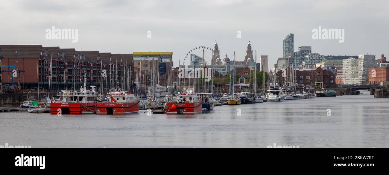 Yachts and motor vessels in Brunswick Dock in Liverpool Marina at the ...