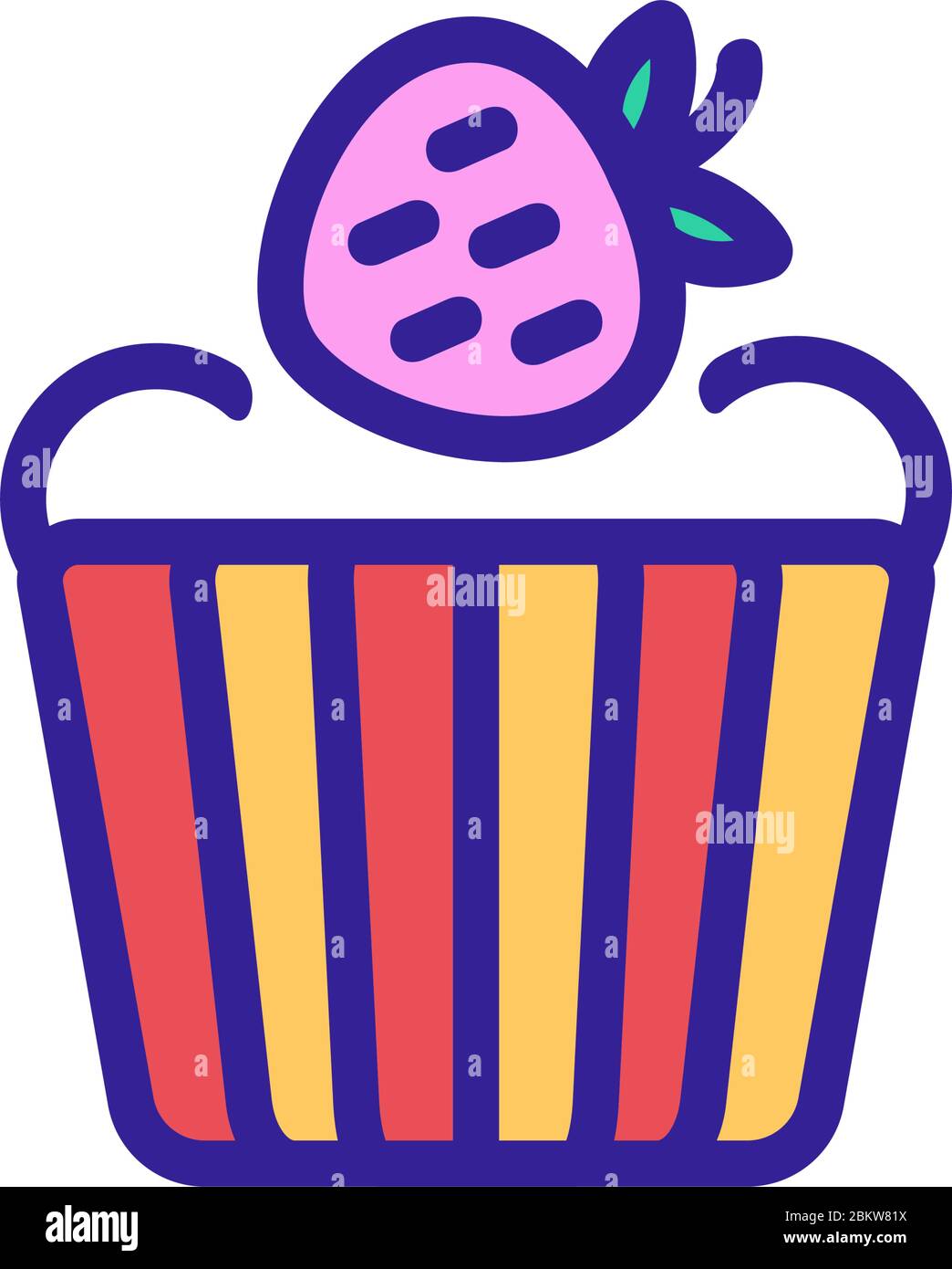 strawberry baked goods icon vector outline illustration Stock Vector ...